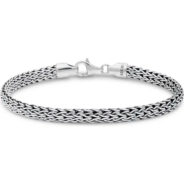 DEVATA Dragon Bone Oval Chain Bracelet - Silver