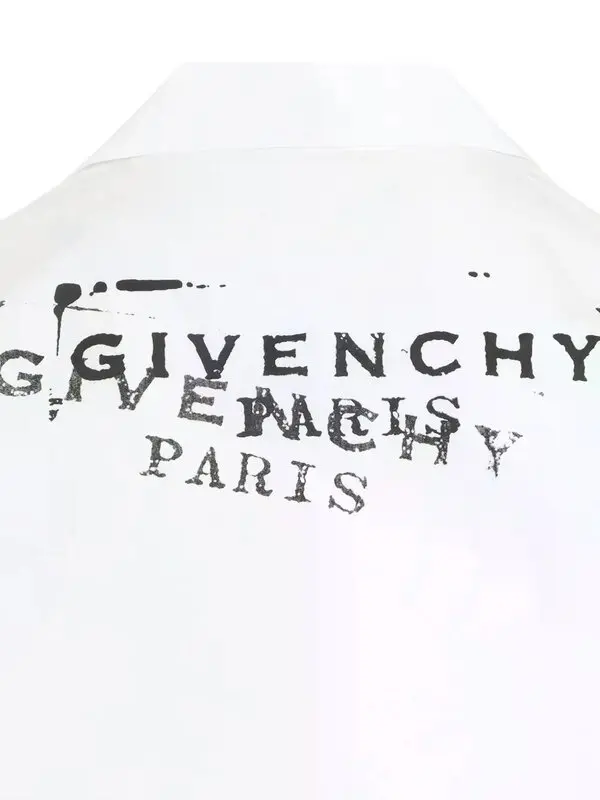 Givenchy Stamp-print Short-sleeve Shirt - White