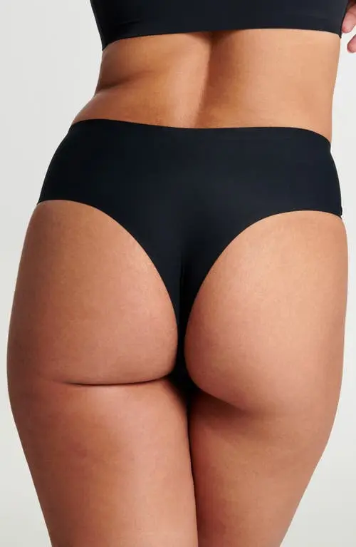 EVELYN & BOBBIE High Waist Thong - Black