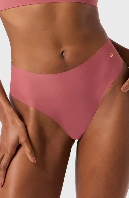 EVELYN & BOBBIE High Waist Thong - Pink Canyon