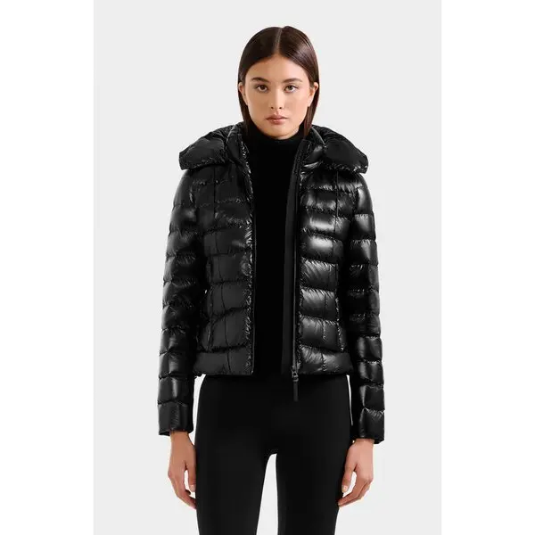 Rudsak Melissa Glossy Lightweight Down Puffer Jacket - Black
