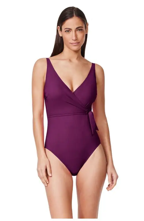 GOTTEX Tutti Frutti Fashion Surplice One Piece - Wine