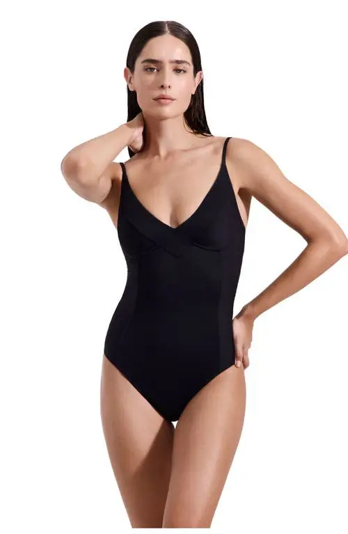 LUMA GOTTEX Emanuelle Textured Underwire One Piece - Black