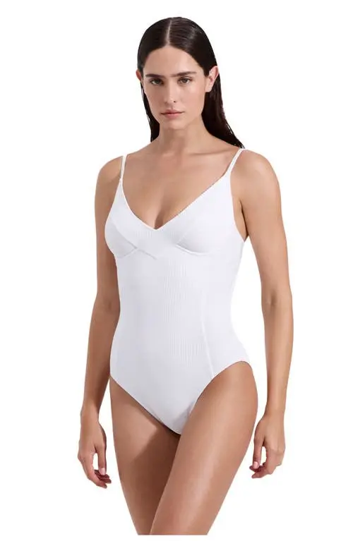 LUMA GOTTEX Emanuelle Textured Underwire One Piece - White