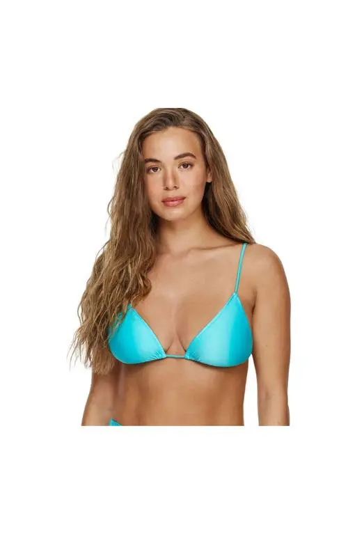GOTTEX Satin Touch Triangle Bikini Top - Aqua-blue