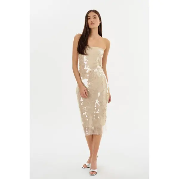 LAMARQUE Derrica Sequin Midi Dress