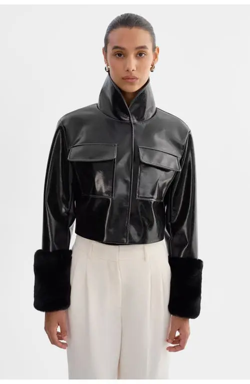 LAMARQUE Hedda Cropped Faux Leather Jacket