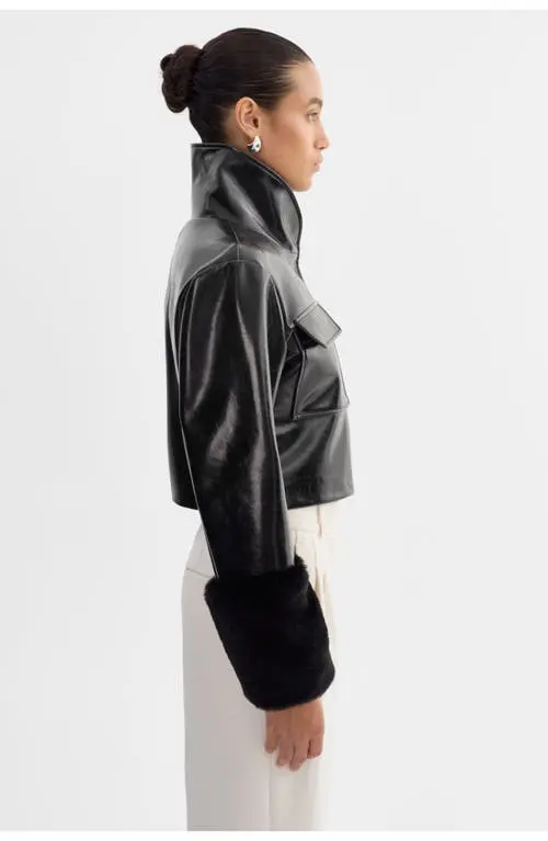 LAMARQUE Hedda Cropped Faux Leather Jacket