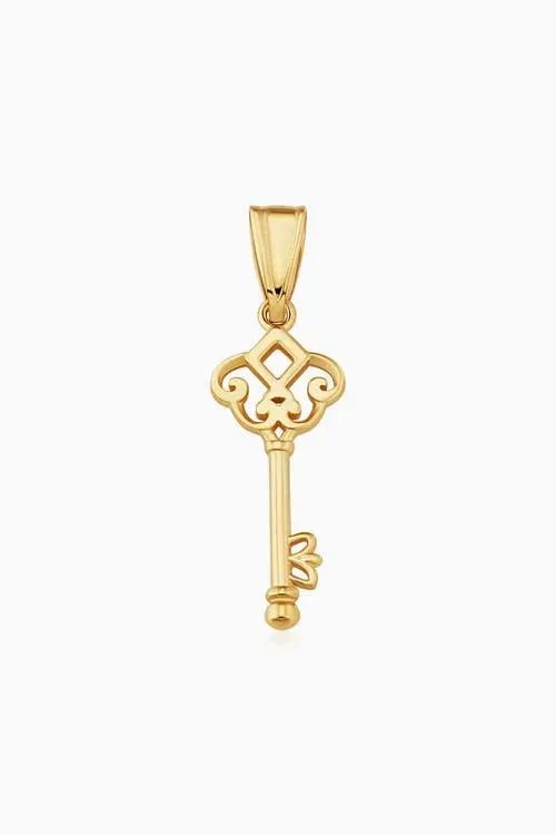 ORADINA 14k Gold Markey Pendant Charm - 14k Yellow Gold