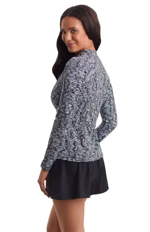 SHAPESOLVER SPORT Long Sleeve Full Zip Sunshirt - Shifting Shape