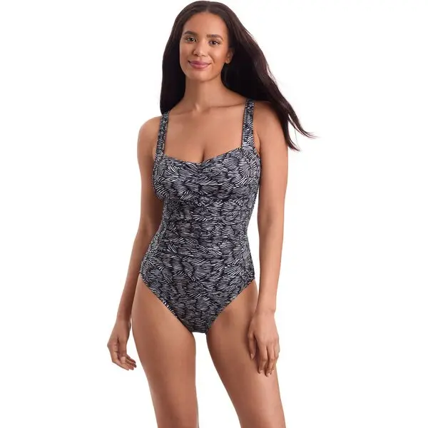 SHAPESOLVER SPORT Shirred Bodice Tank One-piece Swimsuit - Shifting Shape