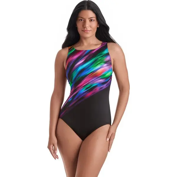 SHAPESOLVER SPORT Highneck One-piece Swimsuit - Multi Exclusive Resort