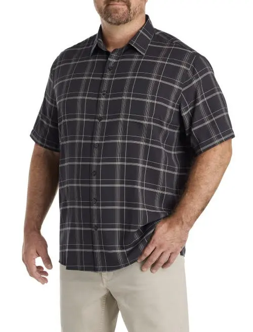 SYNRGY Big & Tall Plaid Microfiber Sport Shirt