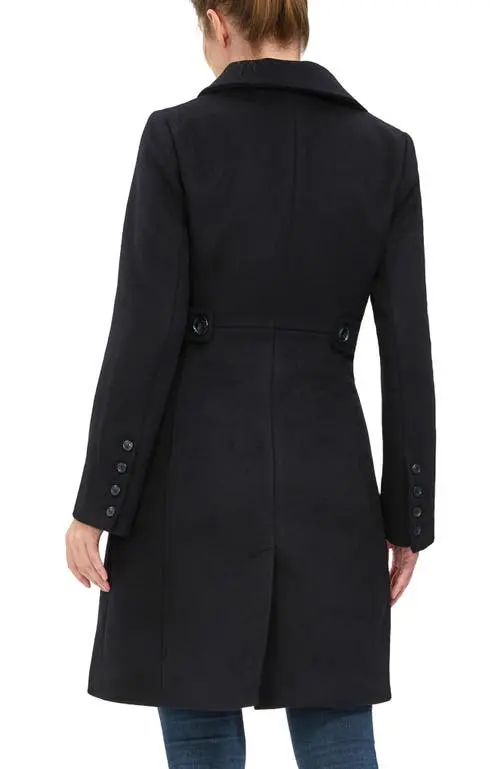 KIMI + KAI Arina Wool Blend Walking Coat - Black