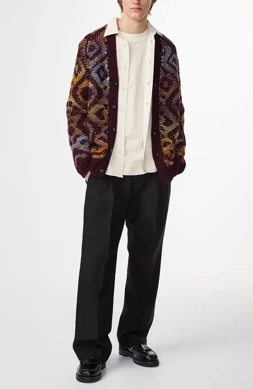 Nn07 Viggo 60023 Wool-blend Cardigan - Wine Red