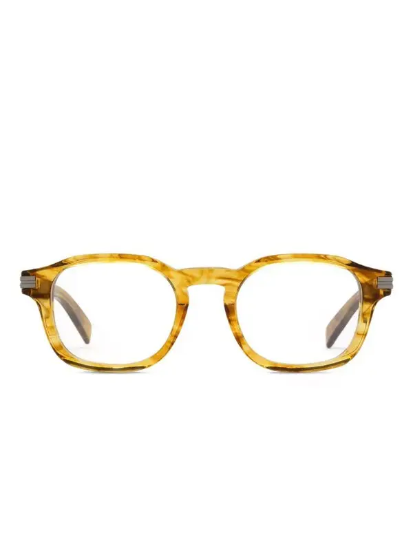 Zegna Striped Rectangle Glasses