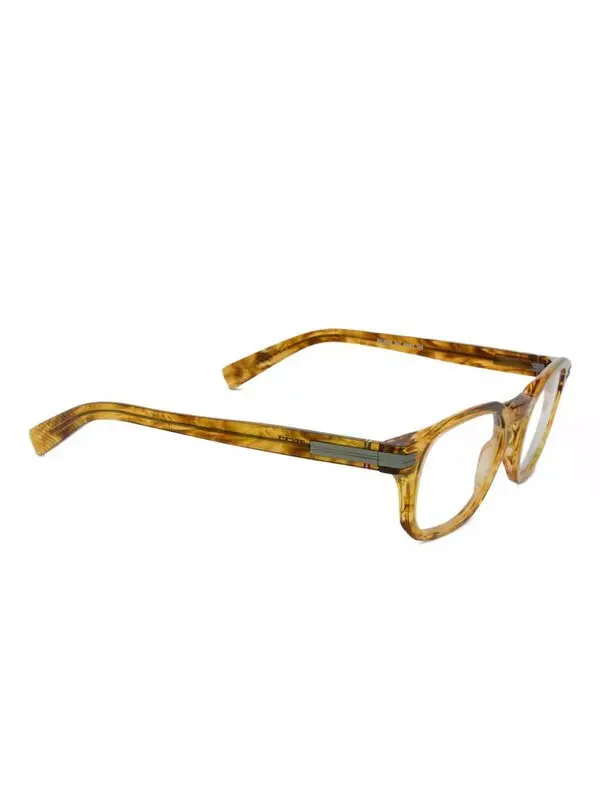 Zegna Striped Rectangle Glasses