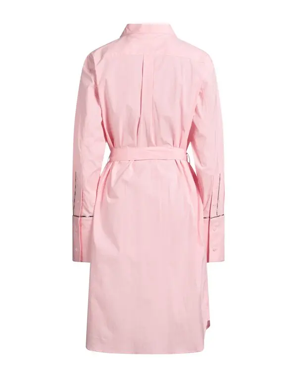 Burberry Midi Shirt Dress With Belt - Pink