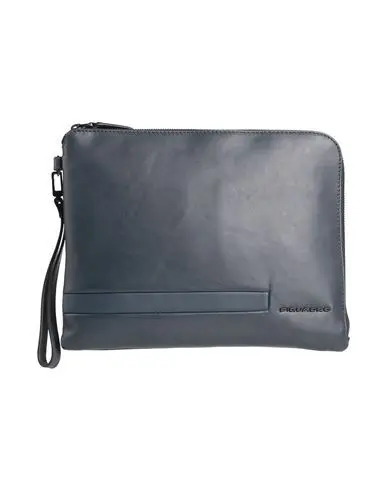 PIQUADRO Leather Wristlet - Navy
