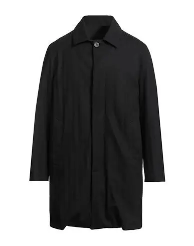PALTO' Single-breasted Flannel Coat - Black