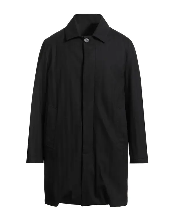 PALTO' Single-breasted Flannel Coat - Black