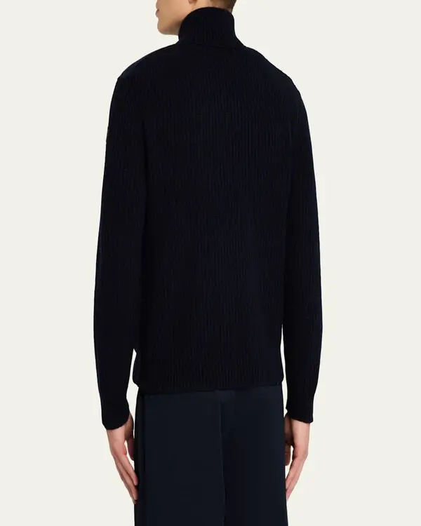 Moncler Down-filled Wool Knit Full-zip Cardigan