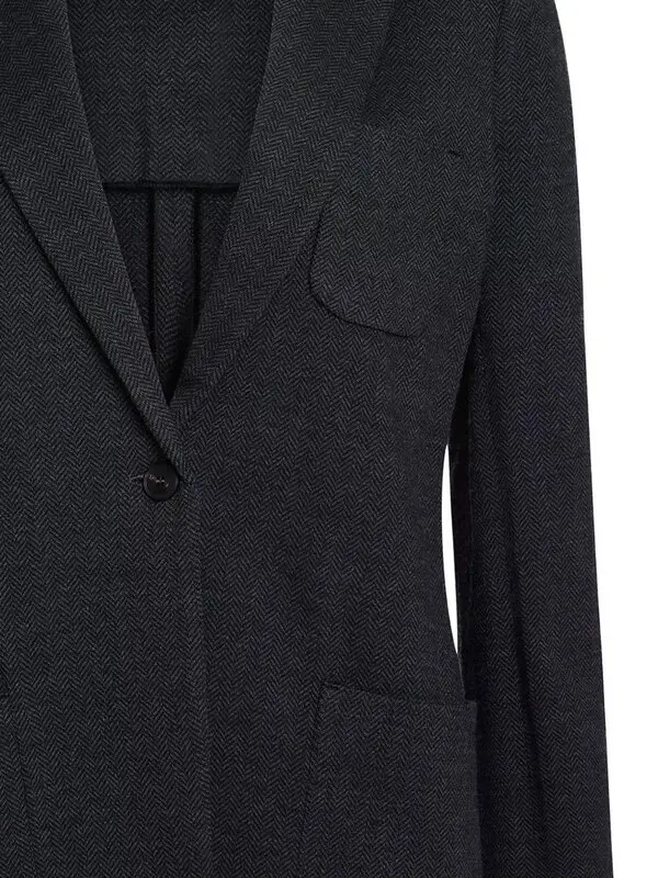 NELLS NELSON Geneve Single-breasted Herringbone Blazer