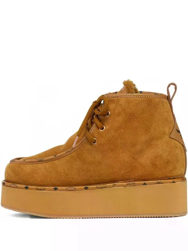 Mcm Suede Platform Ankle Boots