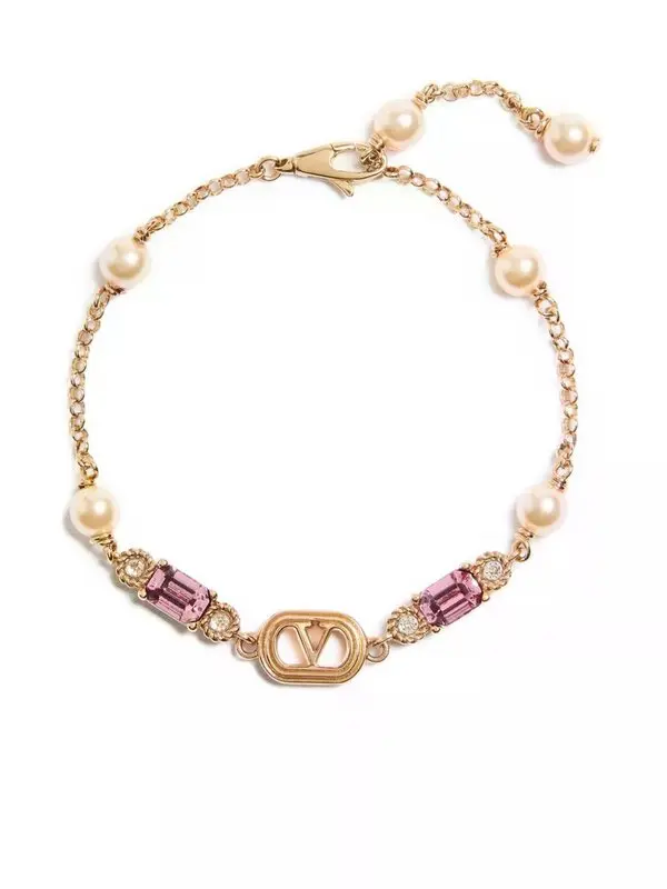 Valentino Garavani Ovalette Embellished Bracelet - Gold
