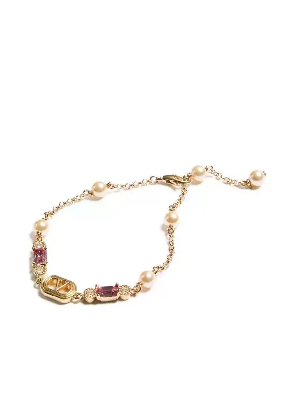Valentino Garavani Ovalette Bracelet With Pearls And Swarovski® Crystals