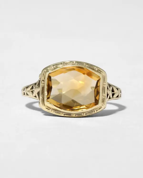 Alexis Bittar 14k Ring With Custom Cut Citrine - Gold