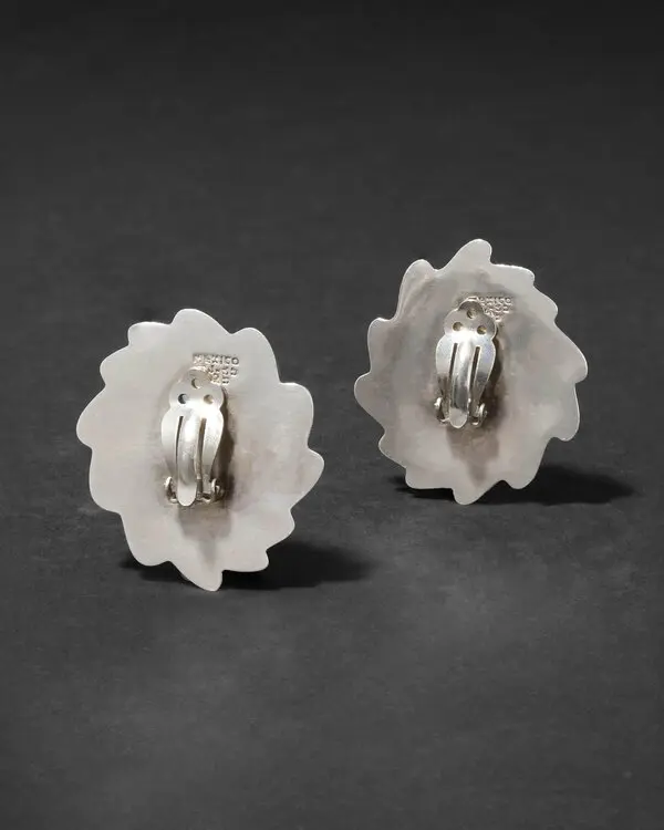 Alexis Bittar Vintage 1980s Sterling Mexico Clip On Earrings - Silver