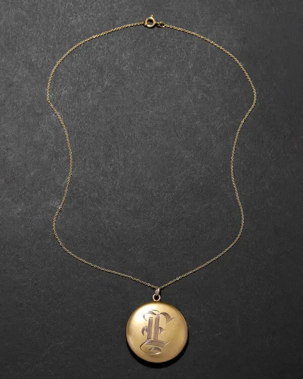 Alexis Bittar Antique 1800s 14k Fill Locket Necklace - Gold