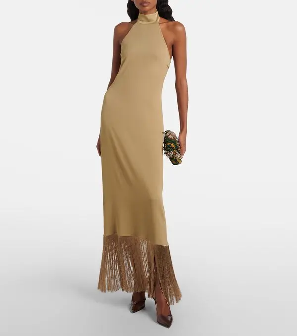 TALLER MARMO Berlin Fringed Gown - Beige