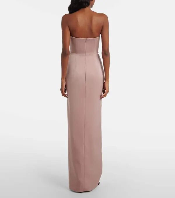 Alex Perry Draped Satin Bustier Gown