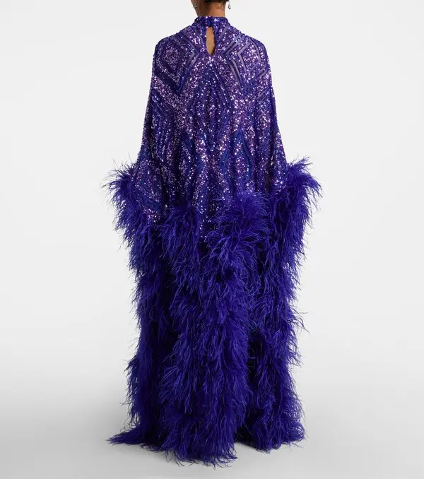 TALLER MARMO Casta Diva Follies Sequined Tulle Kaftan