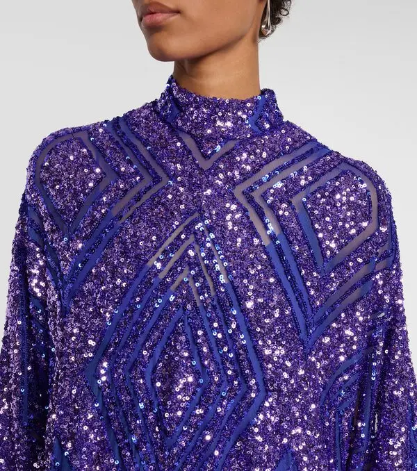 TALLER MARMO Casta Diva Follies Sequined Tulle Kaftan