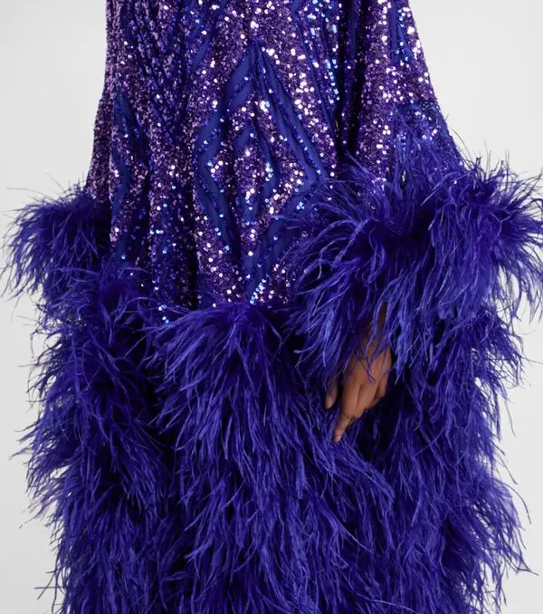 TALLER MARMO Casta Diva Follies Sequined Tulle Kaftan