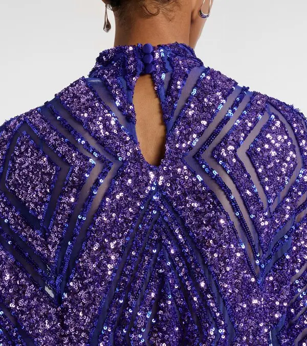 TALLER MARMO Casta Diva Follies Sequined Tulle Kaftan