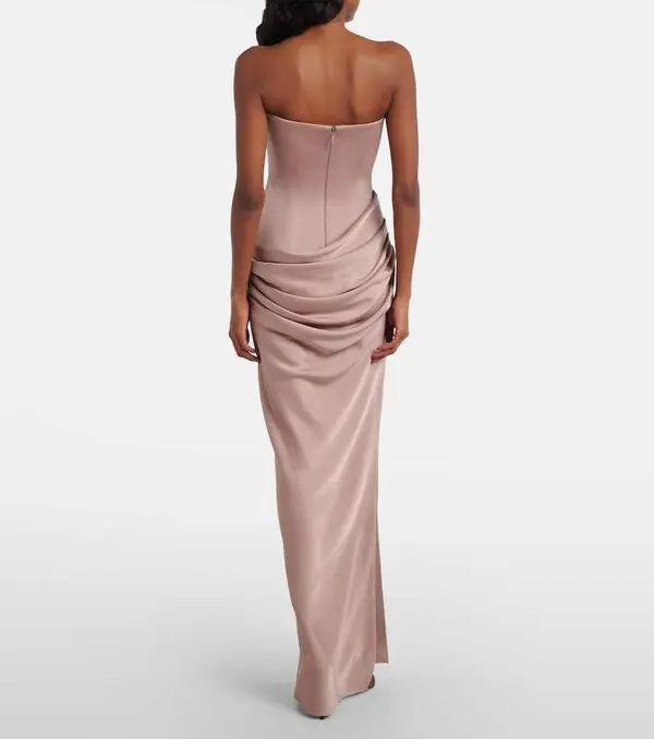 Alex Perry Draped Satin Corset Gown