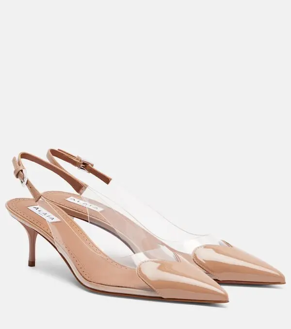 Alaïa Le Cœur 55 Slingback Pumps - Beige