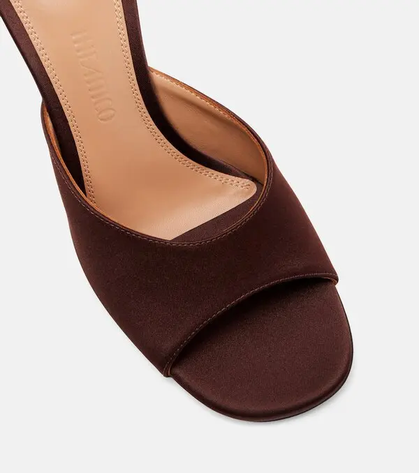 Attico Betta 95 Satin Mules - Brown