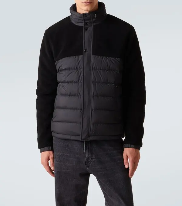 Moncler Mistral Down-paneled Teddy Jacket - Black
