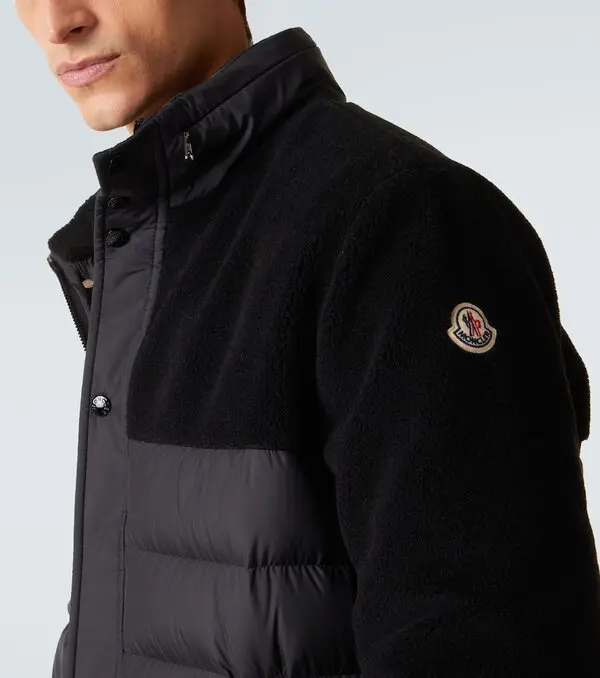 Moncler Mistral Down-paneled Teddy Jacket - Black