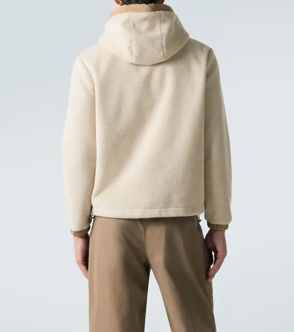 Moncler Fleece Zip-up Hoodie - Beige