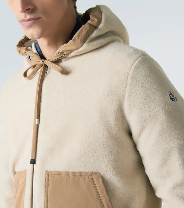 Moncler Fleece Zip-up Hoodie - Beige