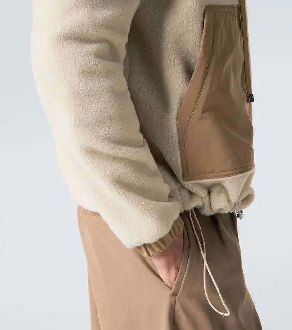 Moncler Fleece Zip-up Hoodie - Beige