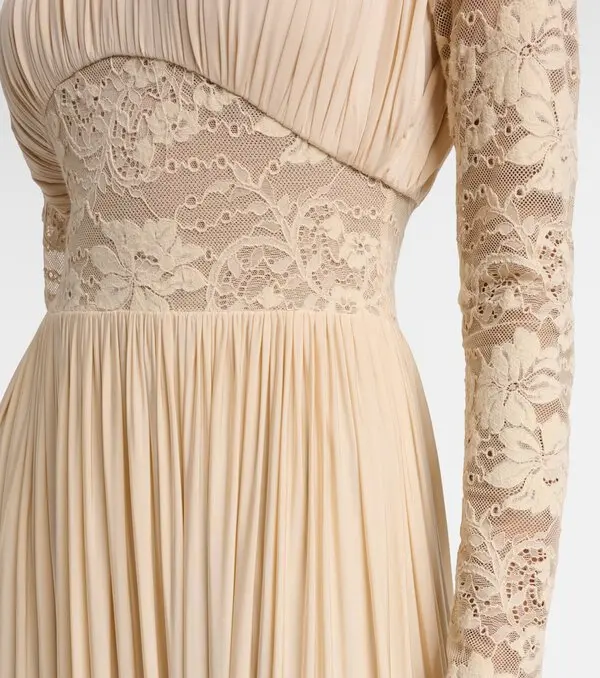 Zimmermann Rebellion Draped Lace Gown - Beige