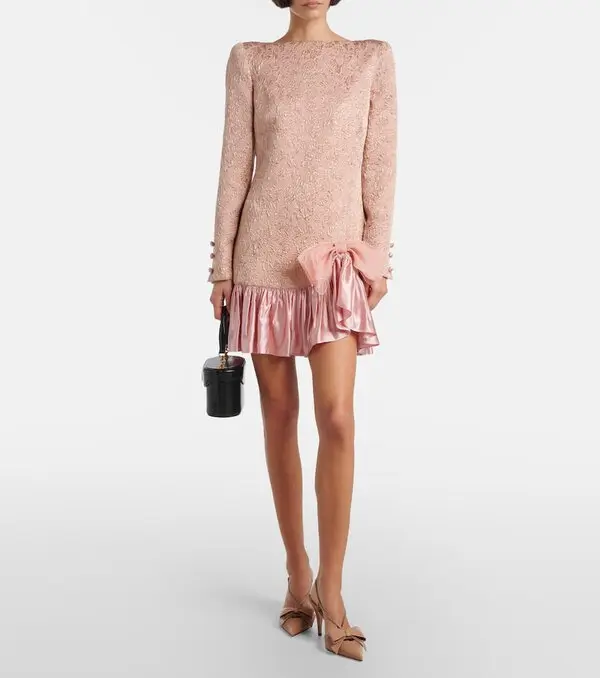 Valentino Garavani Bowow 85 Leather Slingback Pumps - Pink