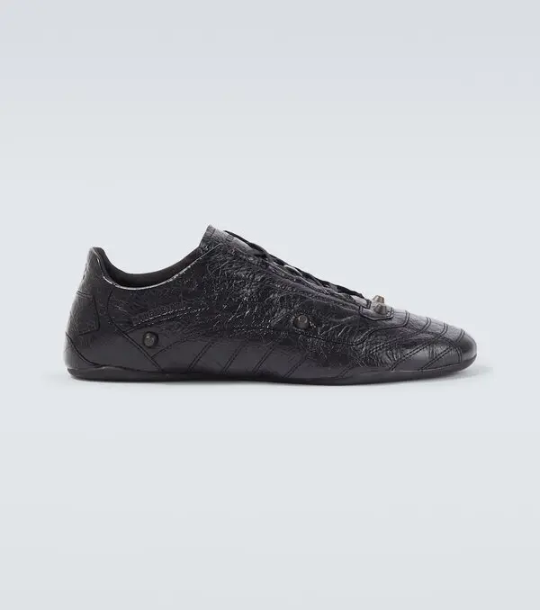 Balenciaga City Studded Leather Sneakers - Black